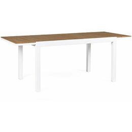 Bizzotto Ausziehbarer Tisch 'Elias' aus lackiertem Aluminium und Polywood für Garten und Veranda 140/200 cm -Weiss