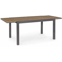 Bizzotto Ausziehbarer Tisch 'Elias' aus lackiertem Aluminium und Polywood für Garten und Veranda 140/200 cm -Anthrazit