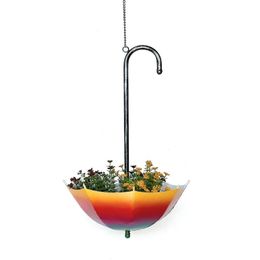 DanDiBo - Blumenampel Metall Hängeampel mit Topf Innen Außen Regenschirm Hängepflanzen 72 cm 96258 l Pflanzenhänger Blumenhänger Topfhänger Blumen