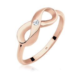 Elli DIAMONDS Verlobungsring »Infinity Unendlich Diamant 0.03 ct. 925 Silber« Rosegold 52 mm Ring für Damen mit Diamant Brillantschliff