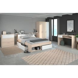 Jugendzimmer-Set Parisot "Most" Schlafzimmermöbel-Sets Gr. B/H: 160 cm x 200 cm, weiß (akazie, weiß) Baby Komplett-Kinderzimmer