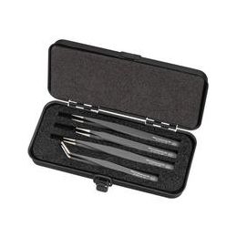 wiha SMD-Pinzetten-Set Professional ESD, Greifzange schwarz Anzahl Teile: 5 -teilig Typen: Pinzetten Behälter: Kunststoff-Klappbox Material: Edelstahl