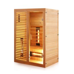 Dewello® Infrarotkabine Infrarotsauna HAMLIN 130cm x 105cm inkl. 5 Vollspektrumstrahler, Bodenstrahler, 2 Personen, LED