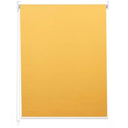 Rollo MCW-D52, Fensterrollo Seitenzugrollo Jalousie, Sonnenschutz Verdunkelung blickdicht 120x160cm ~ gelb