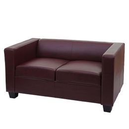 MCW 2er Sofa Lille ~ Kunstleder, rot-braun