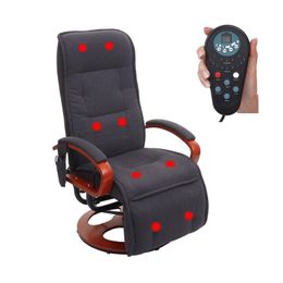 MCW Relaxliege Terni II, Relaxsessel Massagesessel, MIT Massage Stoff/Textil ~ dunkelgrau