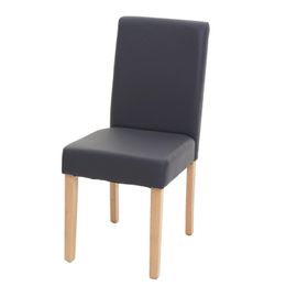 MCW Esszimmerstuhl Littau, Küchenstuhl Stuhl, Kunstleder ~ grau matt, helle Beine