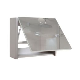 Spiegelschrank MCW-B19, Wandspiegel Badspiegel Badezimmer, aufklappbar hochglanz 48x59cm ~ grau