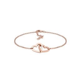 Elli Damen Armband &raquo;Herzen Symbol Klassisch Liebe 925 Silber&laquo; rosa