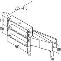 Renz Mauerdurchwurf Briefkasten in RAL 30 cm Breite mit Sprechsieb (26,5 - 41 cm Tiefe) Stahl - mit Alu-Profilrahmen, aufklappbar