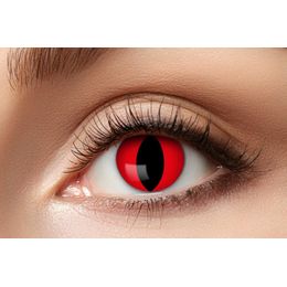 Eyecatcher Motivlinsen Farbige red cat Kontaktlinsen. Rote Effektlinsen. Jahreslinsen.