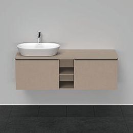 Duravit D-Neo Waschtisch-Unterschrank DE4950L7575 140 x 55 cm, Leinen, wandhängend, 2 Auszüge, 1 Konsolenplatte, Becken links