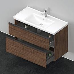 Duravit D-Neo Waschtisch-Unterschrank DE435602121 98,4 x 45,2 cm, Nussbaum Dunkel, wandhängend, 1 Schubkasten, 1 Auszug