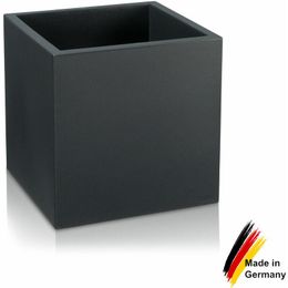 Decoras Pflanzkübel cubo 50 Kunststoff Blumenkübel, 50x50x50 cm (l/b/h), Farbe: anthrazit matt - anthrazit