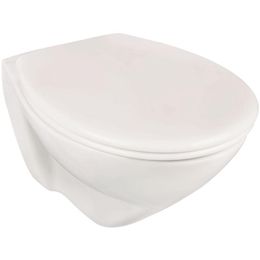 aquaSu - Wand-WC Picco Tiefspüler Weiß Mit spezieller Nano-Oberflächenstruktur Hygiene Toilette Klo Bad Badezimmer Keramik Gäste-WC Hänge-WC