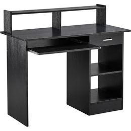 Yaheetech - Computertisch Schreibtisch mit Schubladen Bürotisch für Büro und Zuhause 106 x 94 x 50 cm, Schwarz