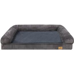 Orthopädisches Grosse Hunde Hundebett, Waschbar Flauschig Hundesofa Hundekorb mit Schaumkissen - rutschfest Hundebetten Grau xl 120x90 cm - Bingopaw