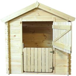 Kinderspielhaus aus Holz - Spielhaus im Freien für Kinder - B112xL146xH143 cm/1.1m2 Gartenspielhaus Timbela M516-1