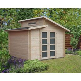 Alpholz Carlsson Gartenhaus Aktiva aus Massiv-Holz, Gerätehaus mit 40 mm Wandstärke, Garten Holzhaus inklusive Montagematerial, Geräteschuppen Größe: 320 x