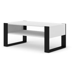 Bim Furniture - Couchtisch nuka f 110x60 cm, weiße matte / schwarz