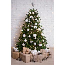 Dmora - Weihnachtsbaum Vienna, extra dicker Kunstbaum, echter PVC-Effektbaum mit Tannenzapfen inklusive, 468 Äste, Höhe 150 cm