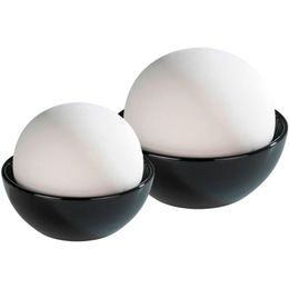 Wenko - Maximex Luftbefeuchter Rondo 2er Set, Dekorativ und dezent, Weiß, Keramik weiß schwarz - weiß