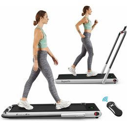 Costway 2 in 1 Elektrisches Laufband mit Fernbedienung Bluetooth App-kontrolliert led Display Handyhalterung 1-12km/h klappbar bis 120kg belastbar inkl.