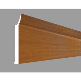 Meeth Flachprofil für Fenster und Haustüren pvc, 30 x 3 mm, selbstklebend mit Dichtlippe, Länge 220 cm, Farbe: golden Oak
