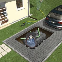 Graf Platin Garten-Jet Gartenanlage Zisterne Regenwassertank, 1500 L, befahrbar PKW