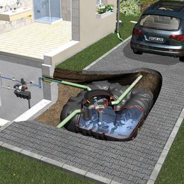 Graf Platin Hausanlage Eco-Plus Zisterne Regenwassertank, 5000 L, befahrbar PKW