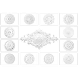 Stuckrosette aus pu, R101 bis R124 - Deckenrosette Stuck Wanddeko Wohnzimmer: R119 - 75x50 cm - GRAND DECOR