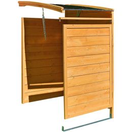 Mucola - Mülltonnenbox braun Anbaubox Mülltonnenverkleidung Mülltonne 240L Mülltonnenhaus Gartenbox Gerätebox Gerätehaus Holz Anbau Gerätehaus