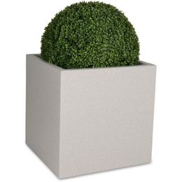 Decoras Pflanzkübel cubo 60 Kunststoff Blumenkübel, 60x60x60 cm (l/b/h), Farbe: terrazzo matt - grau