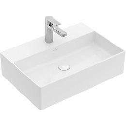 Villeroy & Boch Memento 2.0 Aufsatzwaschbecken, 500 x 420 mm, 1 Hahnloch, mit Überlauf, geschliffen, 4A0750, Farbe: Ebony, Ceramic Plus - 4A0750S5 - Villeroy&boch