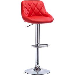 WOLTU 1er Barhocker Barstuhl, leichte reinige Kunstleder, Gute gepolsterte Sitzfläche , Höhenverstellbar, 360° Drehbar, Farbwahl, in Rot - rot