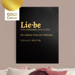 Bilderwelten Leinwandbild Spr&uuml;che modern Kunstdruck schwarz - Die Definition von Liebe Schwarz - Spr&uuml;che XXL Wohnzimmer Schlafzimmer