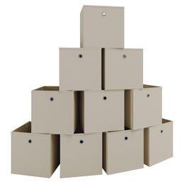 Vcm 10er Set Stoff Faltbox Klappbox Boxas (Farbe: Weiß-Natur)