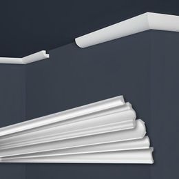 Marbet Design - Stuckleisten xps Styropor weiß 2 Meter Deckenleisten Wandleisten E-Leisten Modelle: E-1 / 22x22mm, Max. Paket (bester Meterpreis)