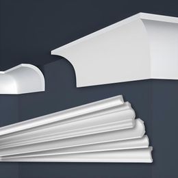 Marbet Design - Stuckleisten xps Styropor weiß 2 Meter Deckenleisten Wandleisten E-Leisten Modelle: E-13 / 75x75mm, 20 Meter / 10 Leisten