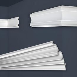 Marbet Design - Stuckleisten xps Styropor weiß 2 Meter Deckenleisten Wandleisten E-Leisten Modelle: E-30 / 20x80mm, 40 Meter / 20 Leisten