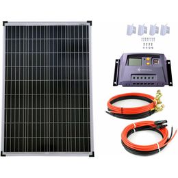 Solartronics Set 1x100W Poly Solar Modul 20A Laderegler gelb Montagewinkel Kabel