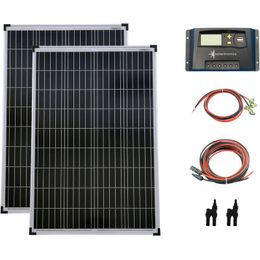 Solartronics Set 2x100W Poly Solar Modul 20A Laderegler gelb Kabel Stecker