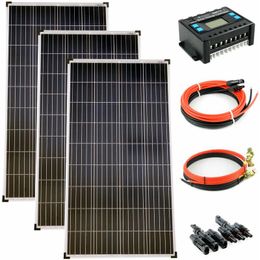 Solartronics Komplettset 3x130 Watt Poly Solarmodul Laderegler 30A Photovoltaik Inselanlage