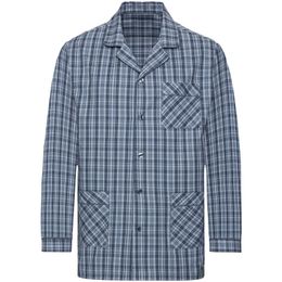 KINGsCLUB Herren Pyjama, blau-kariert, Gr&ouml;&szlig;e 44/46