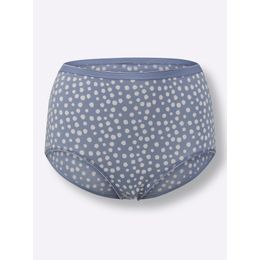 w&auml;schepur w&auml;schepur Damen Taillenslip mit Softgummi-Bund, 2x taubenblau-bedruckt + 1x taubenblau, Gr&ouml;&szlig;e 44/46