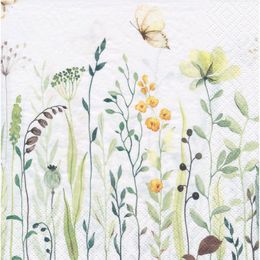 buttinette Papierservietten "Blumen & Gräser", 33 x 33 cm, 20 Stück