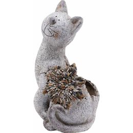 TrendLine - Deko Pflanztopf Katze 22,5 x 20 x 40,5 cm grau Gartenfiguren