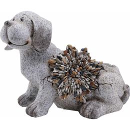 TrendLine - Deko Pflanztopf Hund 32 x 22 x 25 cm grau Gartenfiguren