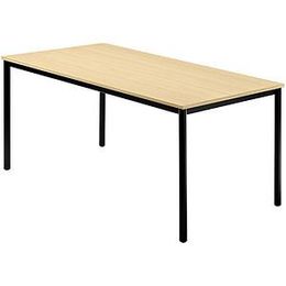 Hammerbacher Konferenztisch VDR16 ahorn rechteckig, Rundrohr schwarz, 160,0 x 80,0 x 72,0 cm