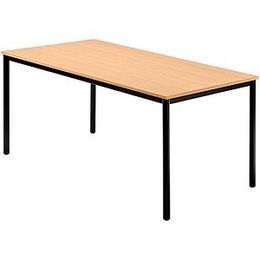 Hammerbacher Konferenztisch VDR16 buche rechteckig, Rundrohr schwarz, 160,0 x 80,0 x 72,0 cm